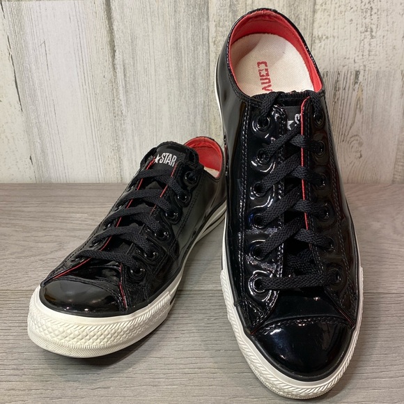 Converse | Shoes | Converse Black Patent Leather Sneakers | Poshmark